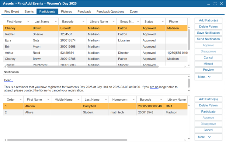 Find/Add Events | ILS Documentation
